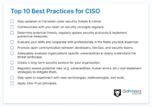 CISO Practical Guide: 10 Steps Every CISO Should Take - Blog | GitProtect.io