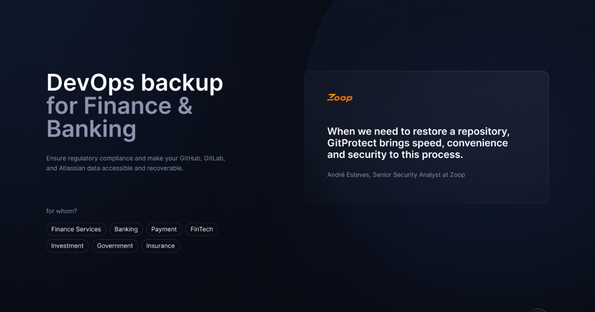 DevOps Backup For Finance & Banking | GitProtect.io