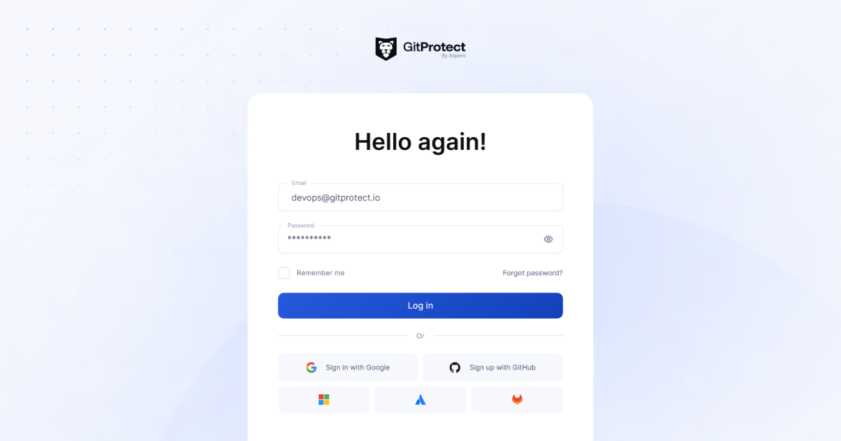 Login | GitProtect.io