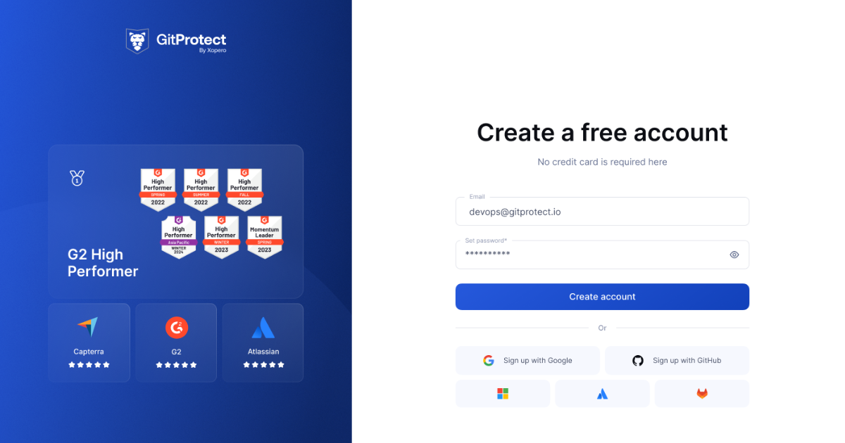 Sign Up | GitProtect.io