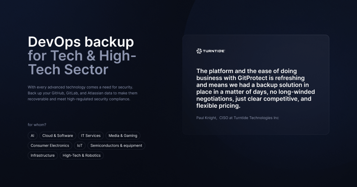 DevOps Backup For Technology | GitProtect.io